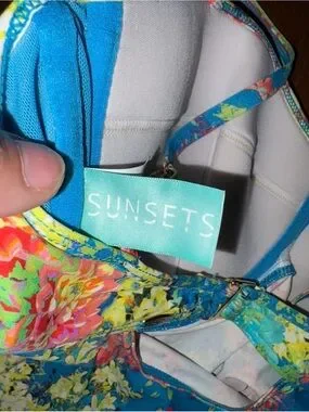 Sunsets | Swim | Floral Blue Sculpted Swim Dress Women Swim | Poshmark